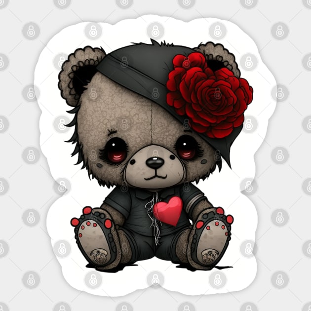 rose emo teddy - Emo - Sticker | TeePublic